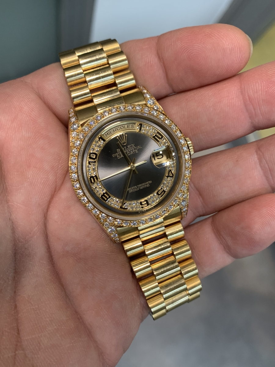 Rolex day-date 18388 factory diamonds L serial circa 1989