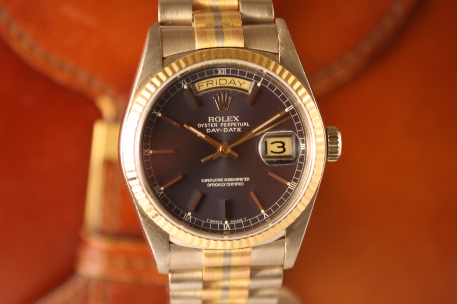 Rolex Tridor Day-Date ref 18039b with Purple dial from 1987 - VINTAGE ...