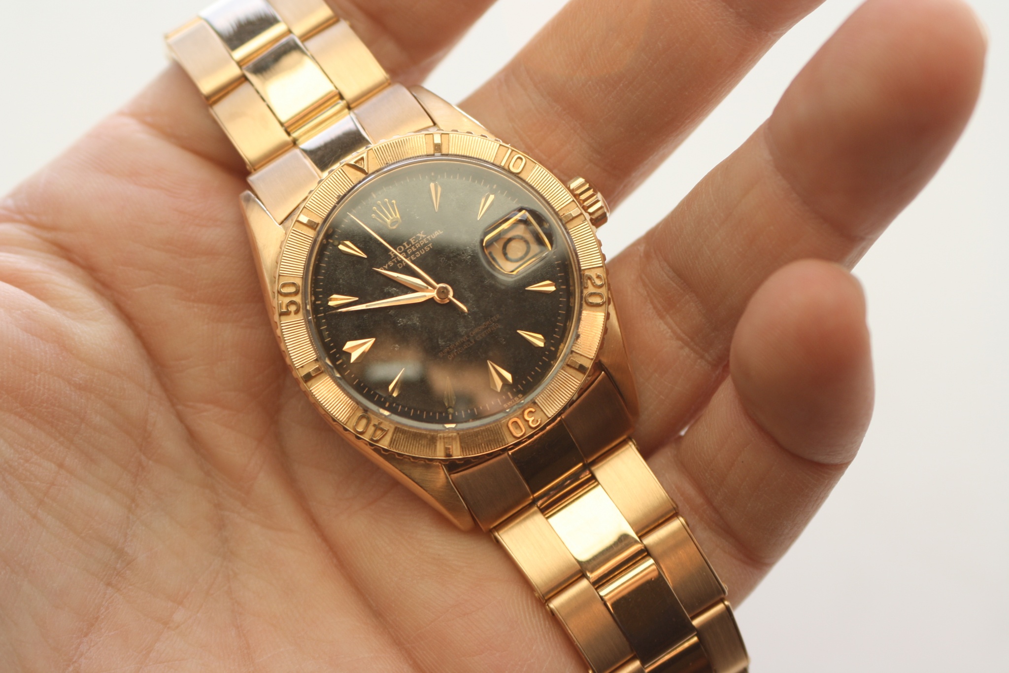 Rolex 6609 Rose Gold Turn o Graph Thunderbird circa 1956 - VINTAGE ...