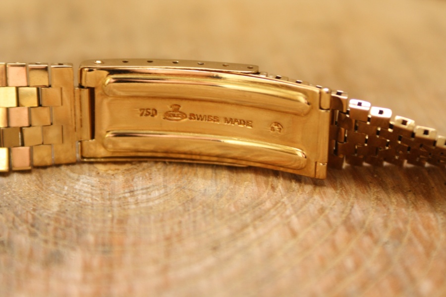 Rolex Thunderbird ref 6609 in yellow gold with a rare brick textured ...