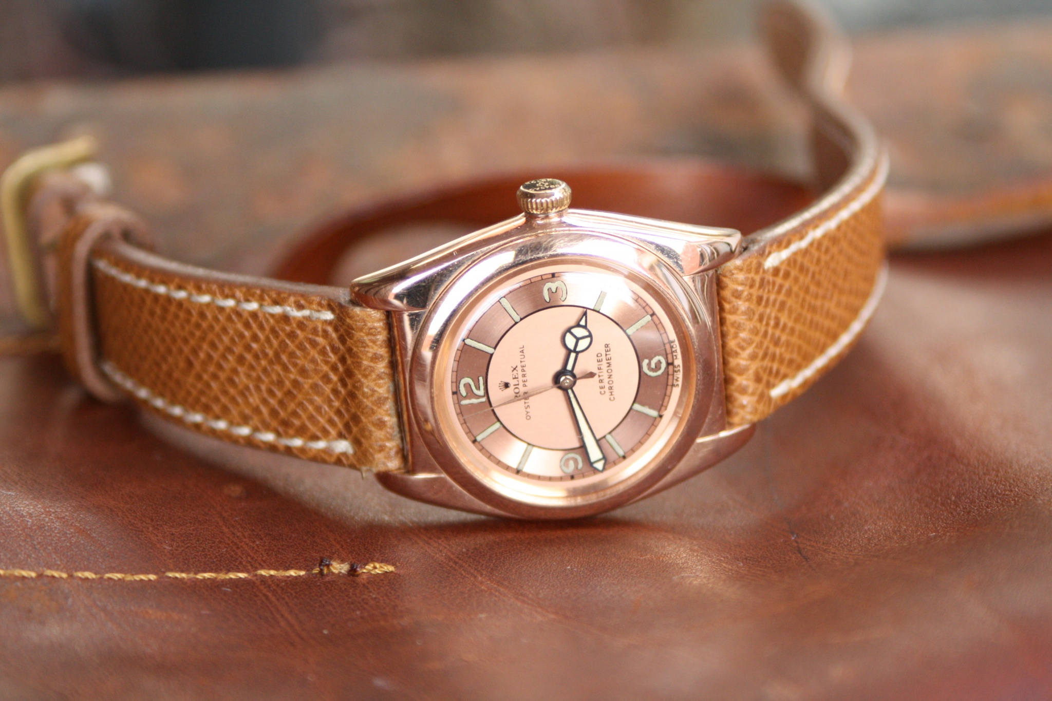 Rolex Bubbleback rose gold 31mm reference 3131 from the 1940's ...