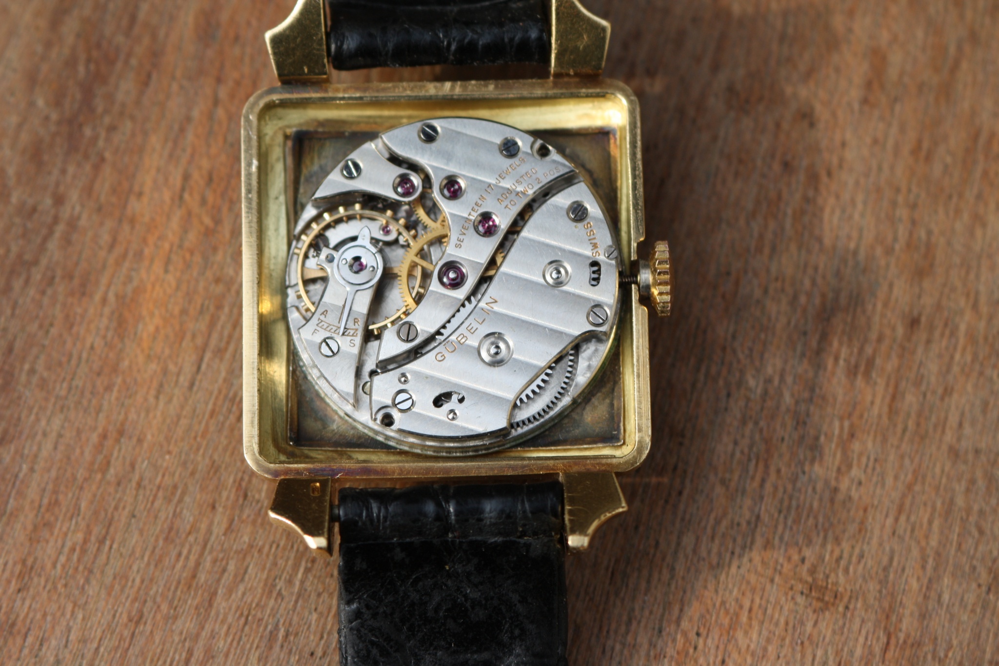 Gubelin 1950's square 'Cioccolatone' in 18k yellow gold - VINTAGE TIMES ...