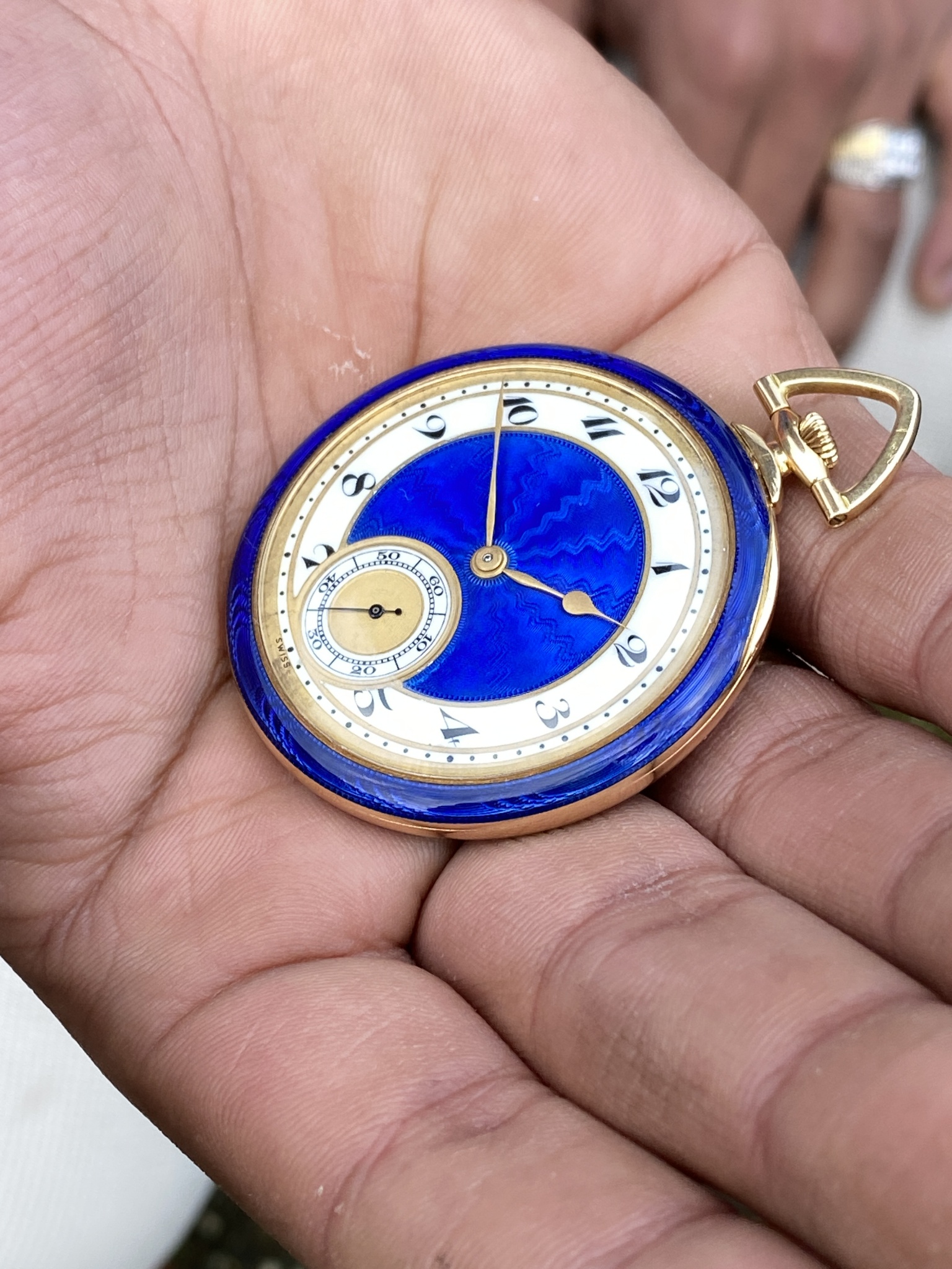 Jules Jurgensen rare Yellow Gold and Blue Enamel pocket watch circa ...