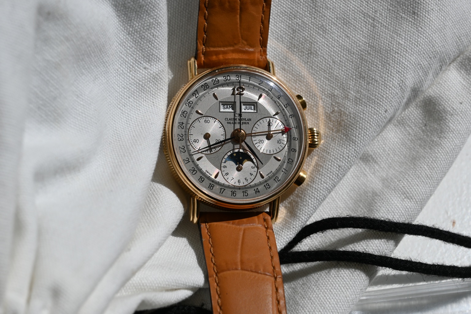 Claude Meylan moonphase chronograph wristwatch valjoux 88 from 1988 ...