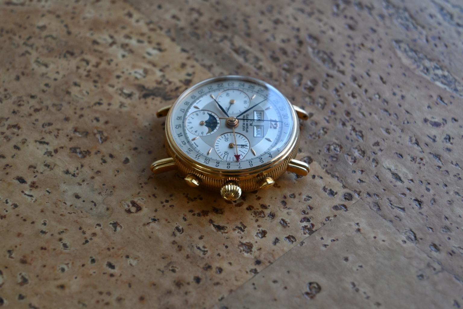 Claude Meylan moonphase chronograph wristwatch valjoux 88 from 1988 ...