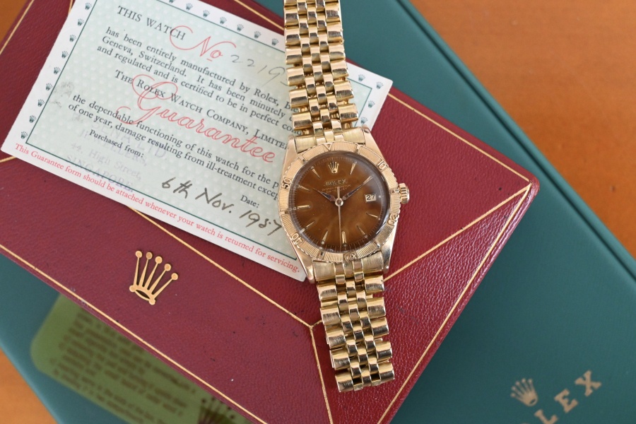 Rolex 6609 Turn O graph Gilt dial ‘tropical brown’ from 1957 - VINTAGE ...