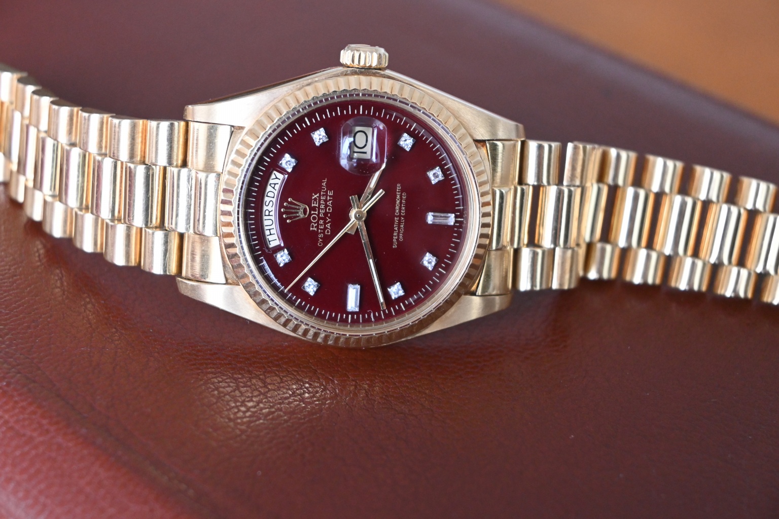Rolex Stella Dial 'Oxblood Red' Diamonds ref 1803 from the 1970's ...