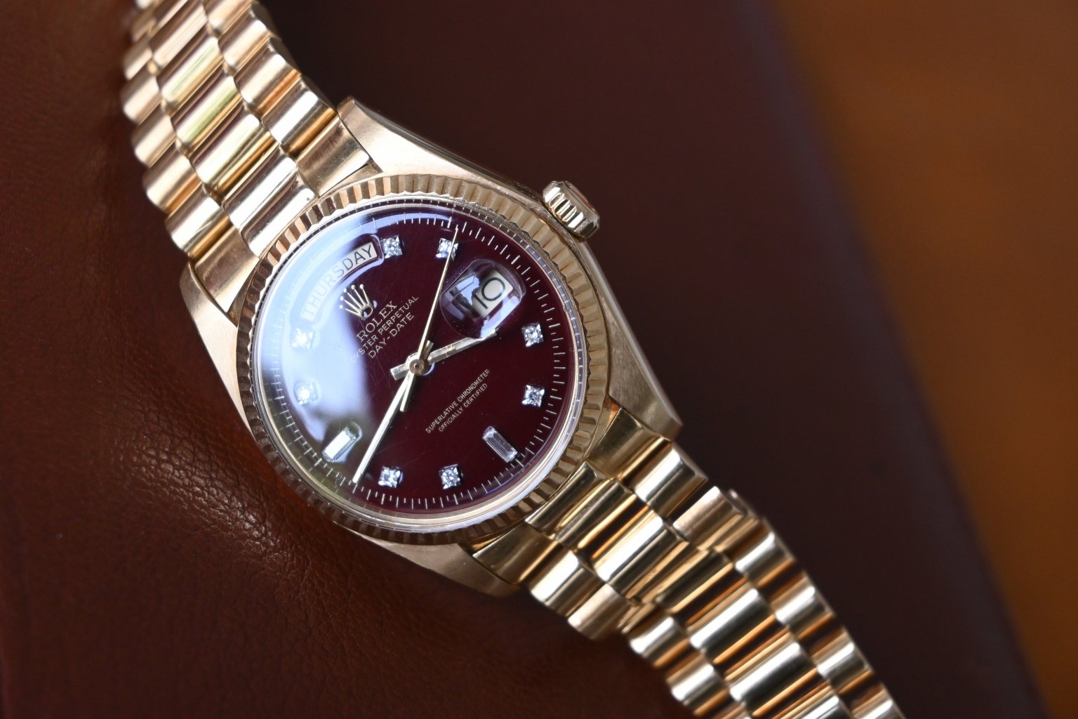 Rolex Stella Dial 'Oxblood Red' Diamonds ref 1803 from the 1970's ...