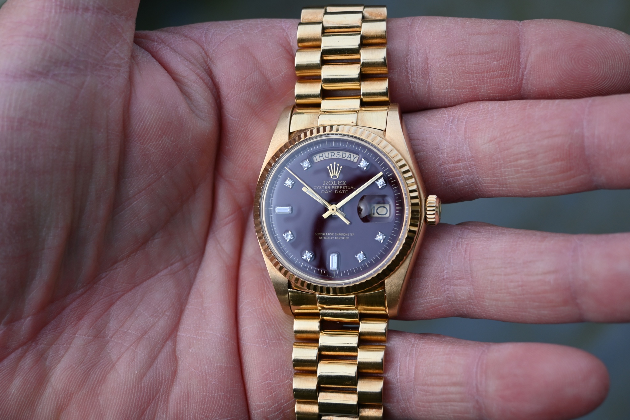 Rolex Stella Dial 'Oxblood Red' Diamonds ref 1803 from the 1970's ...