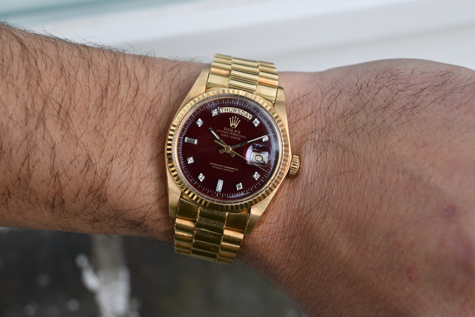 Rolex Stella Dial 'Oxblood Red' Diamonds ref 1803 from the 1970's ...