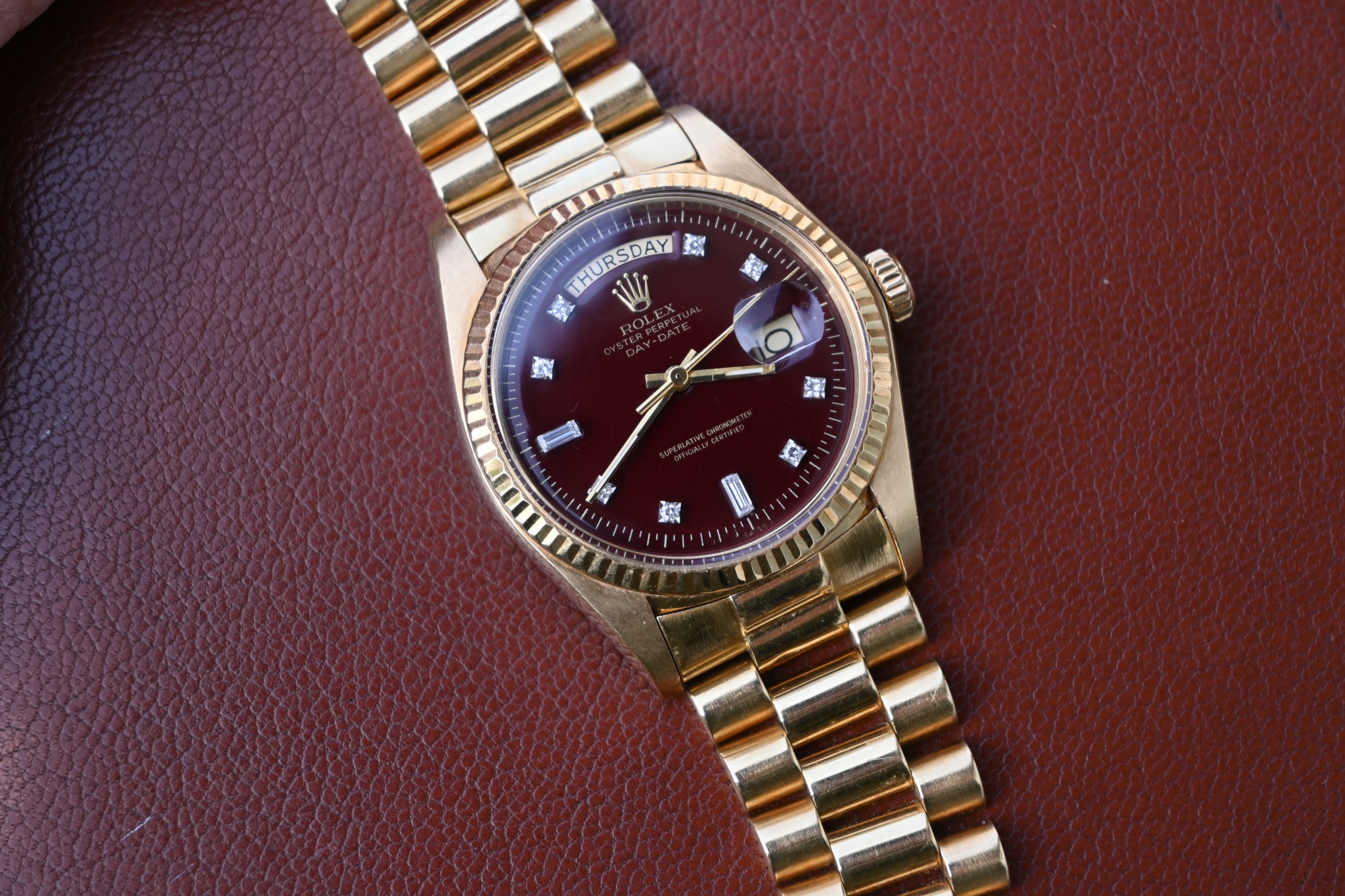 Rolex Stella Dial 'Oxblood Red' Diamonds ref 1803 from the 1970's ...